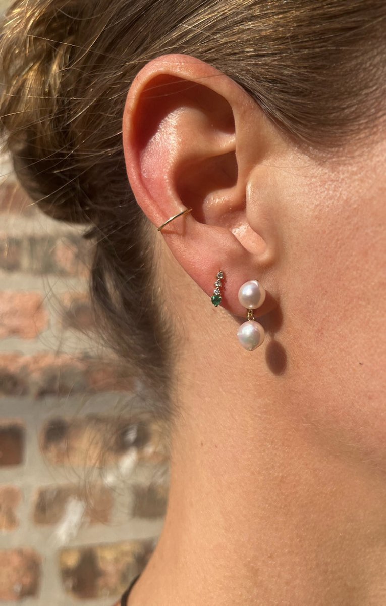 14k Gold Double Akoya Pearl Duo Earring – Gem