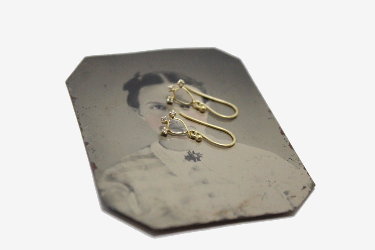 18k Gold Small Polki Diamond Sugar Maple Earrings – Gem