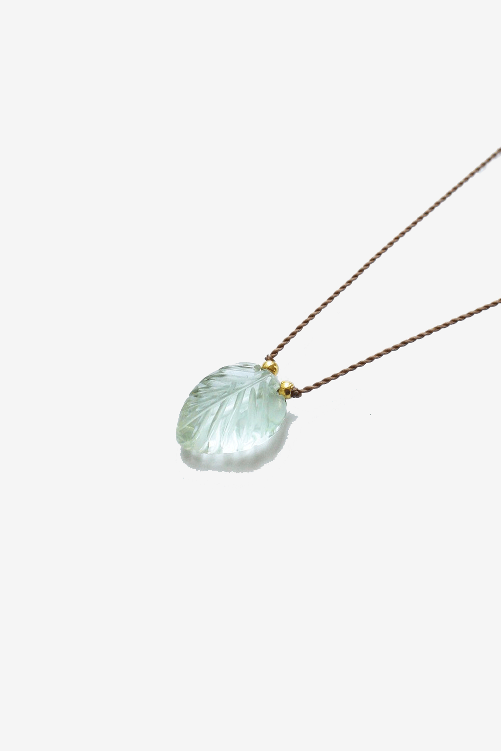 Green Amethyst Leaf Amulet Necklace – Gem