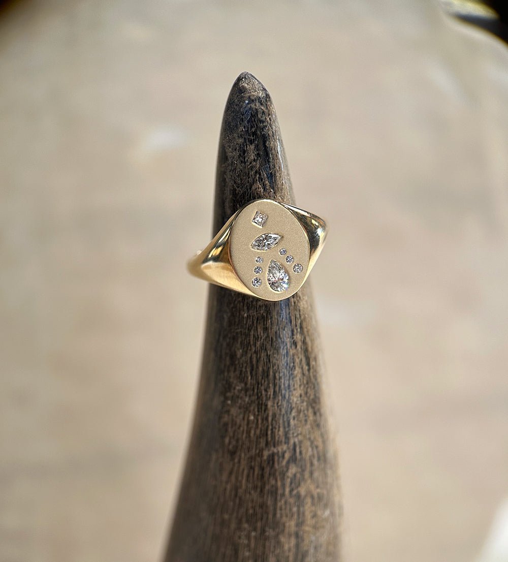 Zoe Chicco 14k Diamond Mosaic Signet Ring – Gem