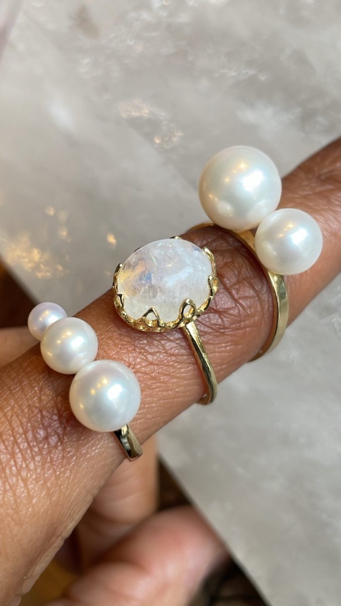 Poppy Finch 14k Gold Double Pearl Ring – Gem